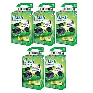 Fujifilm QuickSnap Flash 400 Disposable 35mm Camera (5 Boxes)