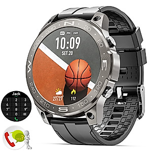 Smart Watches For Men,Women 1.43'' Bluetooth Smart Watch for Android & iOS Full Touch Screen, Blood Oxygen Heart Rate Sleep Monitor Activity Tracker, IP68 Waterproof, Outdoor Fitness Watch (Black)