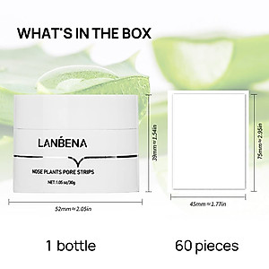 LANBENA Blackhead Remover, Nose Plants Pore Strips Deep Cleansing Peel off Mask & 60Pcs Nose StripsBlack Heads Remover from Face