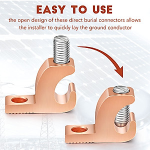 10 Pack Lay in Connector Pool Bonding Lug Copper Conductor Lay in Connector Copper Lay in Lugs AWG for Grounding Swimming Pool and Conduits, 4-14 Wire Range