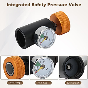 Pilipane CO2 case Refill Adapter Connector Kit, CO2 Adapter for soda stream Water Maker with 3000psi Pressure Gauge, Soda Water Cylinder CO2 Refill Connector Adapter Accessories