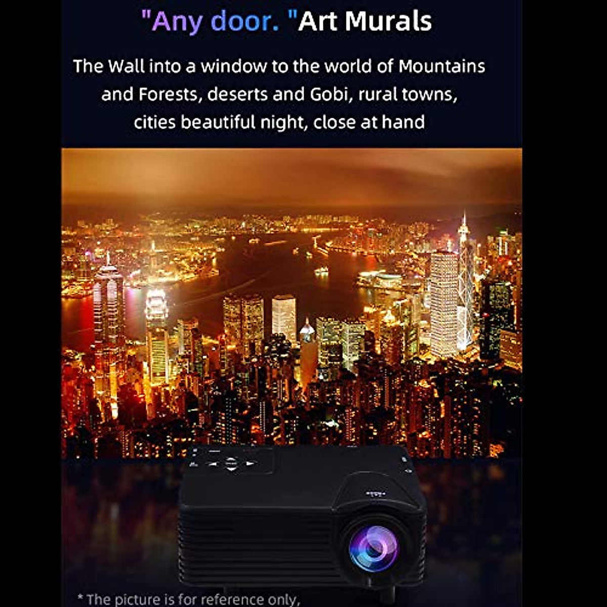 Mini Movie Projector, 20-100 Inches Screen 1080P Portable Projector Compatible with USB| Laptop| Phone, Built-in Speaker, Apartment Must Haves, Electronics Tech Gadgets, Mini TV, Cool Stuff