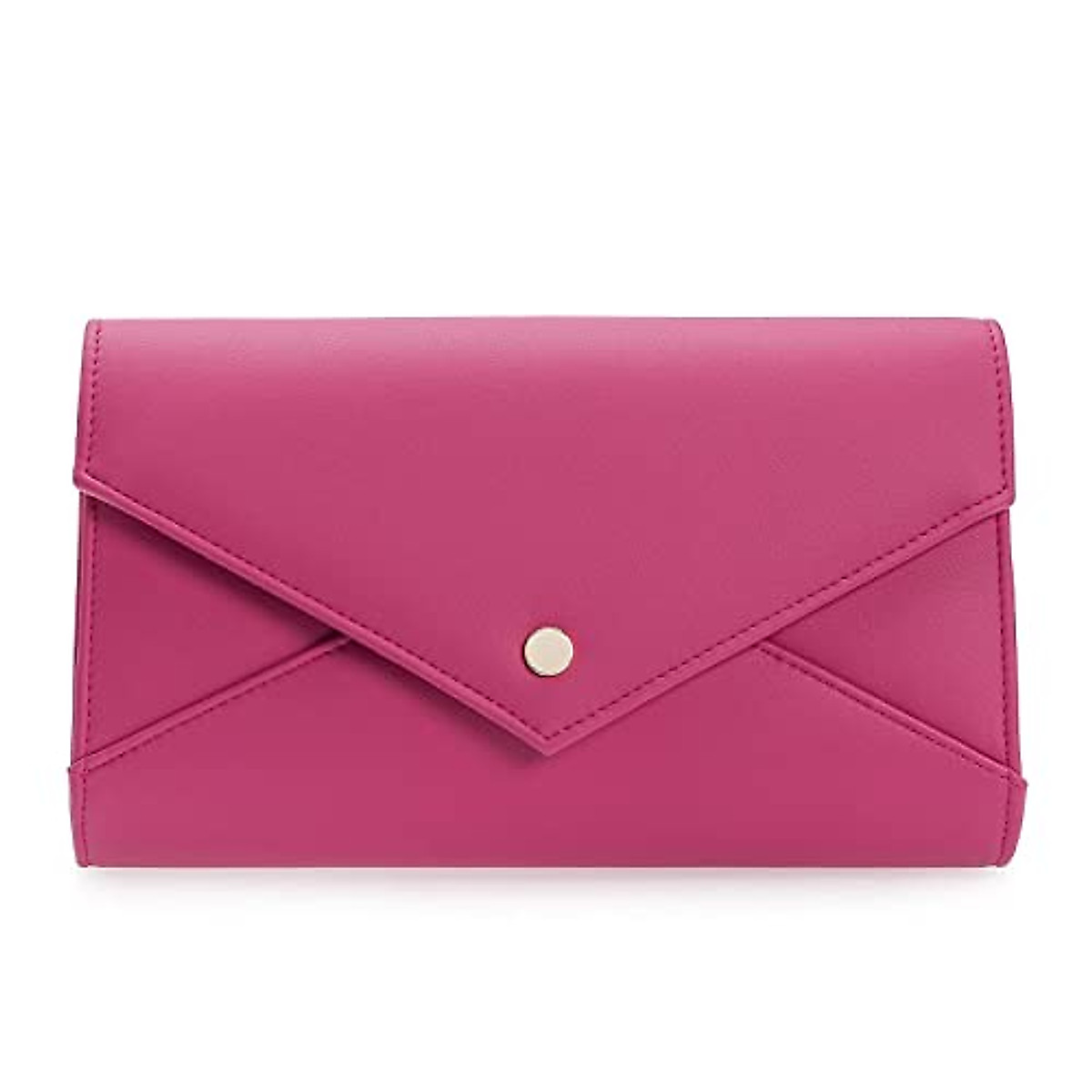 IXEBELLA Classic PU Clutch Purse for Women Dressy Party Clutch for Cocktail/Prom/Wedding (Hot Pink)