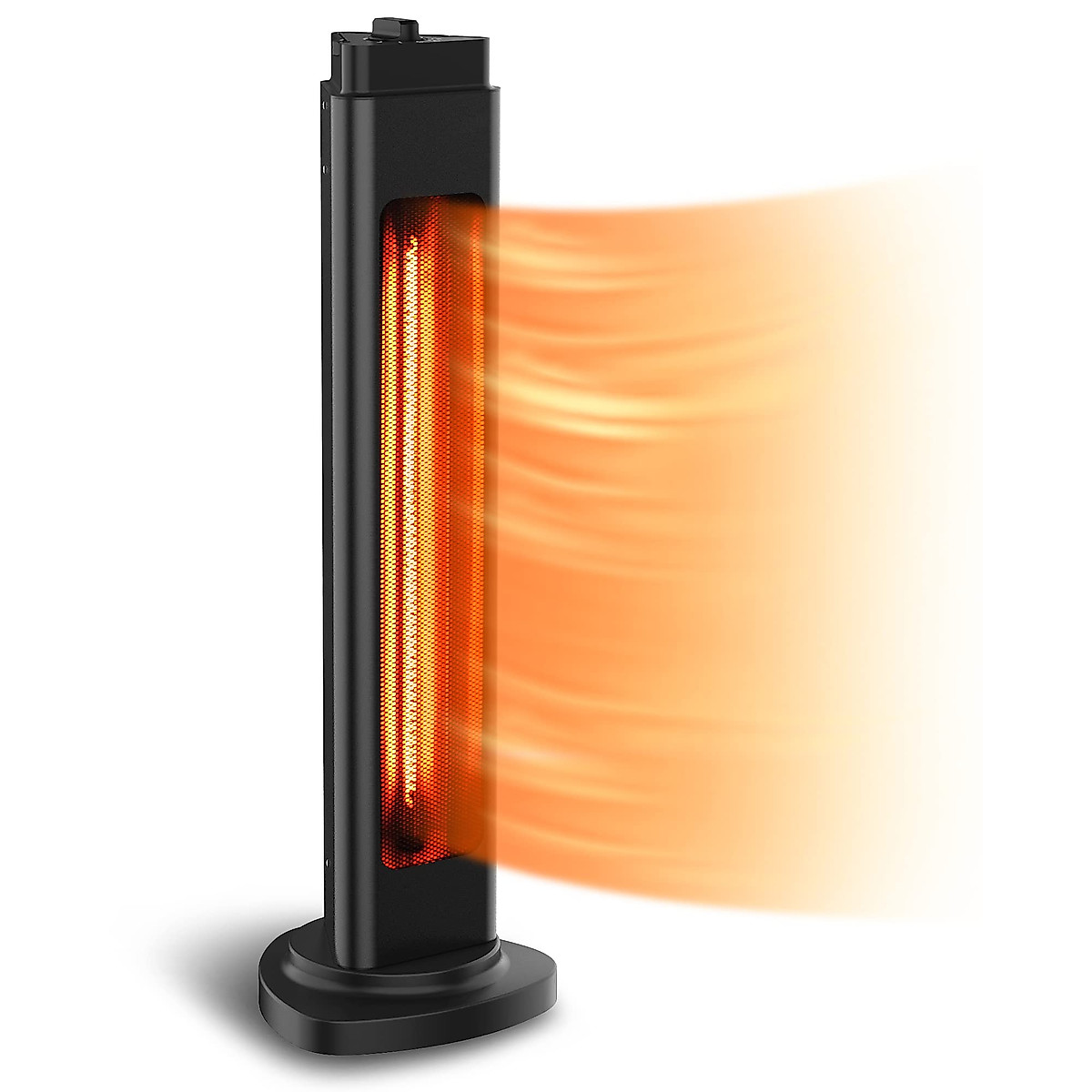 Electric Patio Heater, 1500W Outdoor Infrared Standing Heater with 90° Wide Oscillation, V0 Flame Retardant Material, Super Quiet Space Tower Heater, Ideal for Terrace Balcony Courtyard