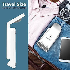 Galvanox 3-in-1 Wireless Charging Station with Alarm Clock for All Samsung Devices - Foldable Design with Nightlight - Compatible with Galaxy Phones/SmartWatch and Earbuds (White)