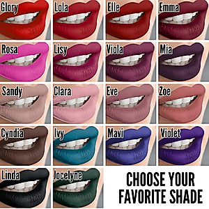 Mynena Soft Terracotta Long-Lasting Matte Liquid Lipstick | Intense Color, Smudge-Proof & Waterproof | Comfortable, Hydrating Shea Butter | Vegan & Cruelty-Free | Zoe