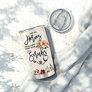 Personalized Nurse Tumbler, Custom Name Appreciation Nurse Gifts, Nurse Tumbler Gifts For Women, 20 Oz Stainless Steel, Coffee Travel Mug Birthday Christmas Cups Nurse Week, Graduation Nurse Gifts