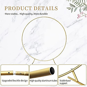 6.7FT Aluminum Round Balloon Arch Golden Circle Backdrop Stand for Birthday Party, Baby Shower, Wedding, Graduation and Photo Background Decoration