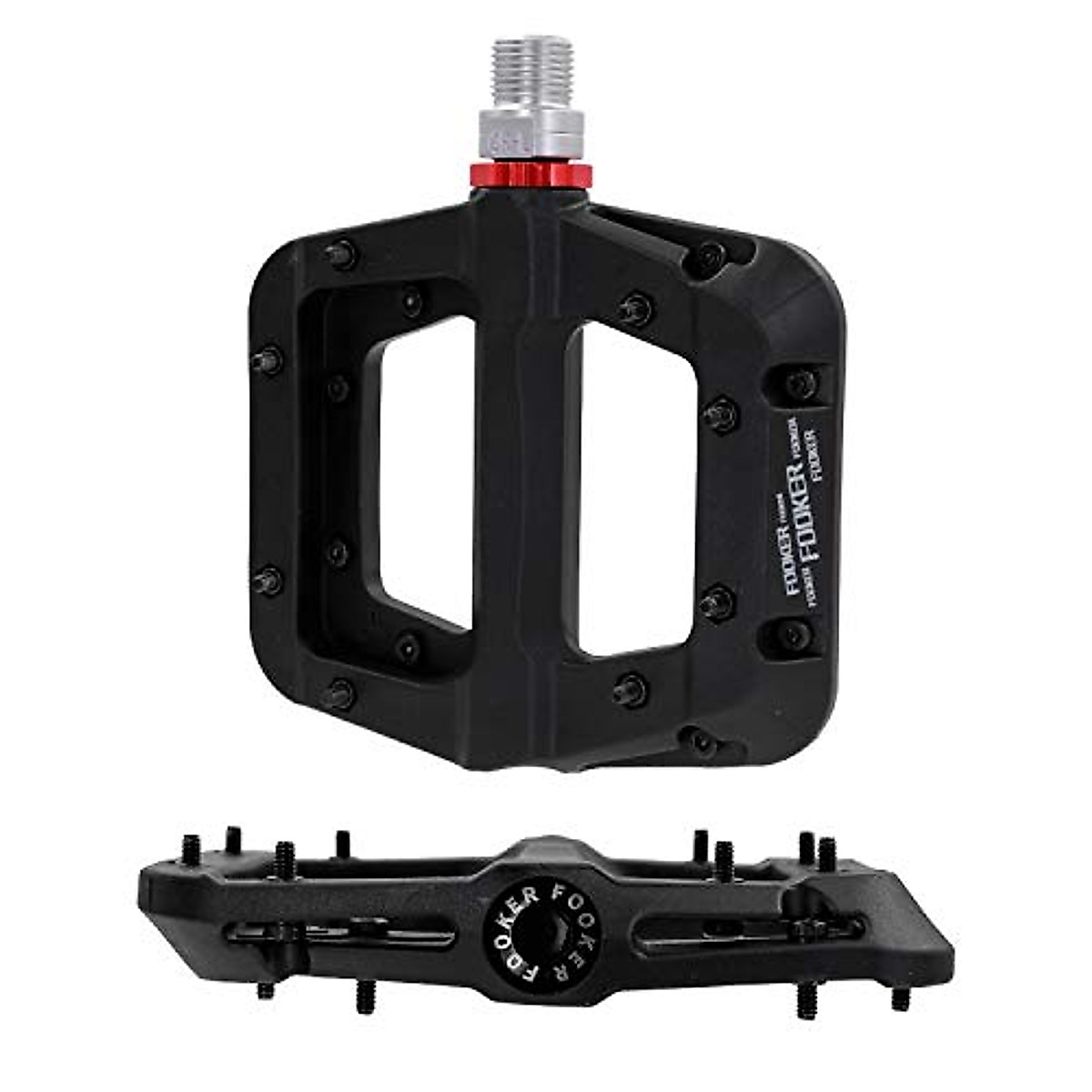FOOKER MTB Pedals Mountain Bike Pedals 3 Bearing Non-Slip Lightweight Nylon Fiber Bicycle Platform Pedals for BMX MTB 9/16"