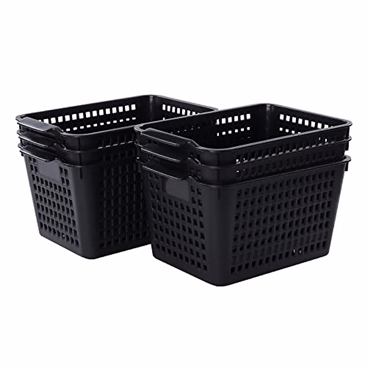 Vababa 6-Pack Plastic Storage Basket, Storage Bins for Pantry