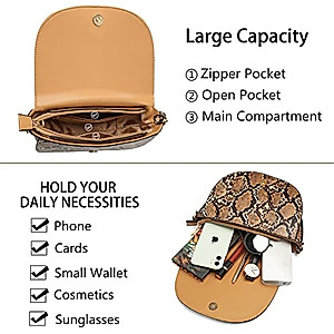 BOLOSTA Small Crossbody Bags for Women Medium Size Cell Phone Crossbody Purse for Women Crossbody Handbag Snakeskin Cellphone Pouch Clearance