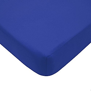 American Baby Company 100% Natural Cotton Percale Fitted Crib Sheet for Standard Crib and Toddler Mattresses, Royal, Soft Breathable, for Boys