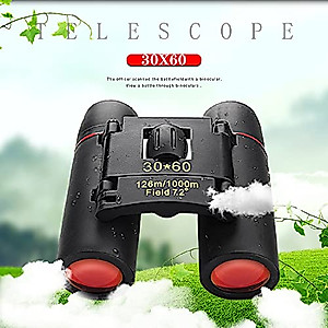 Portable Mini Binoculars,30x60 Zoom Wide View Angle Folding Binoculars Telescope with Low Light Night Vision for Outdoor Bird Watching Camping Hiking Traveling