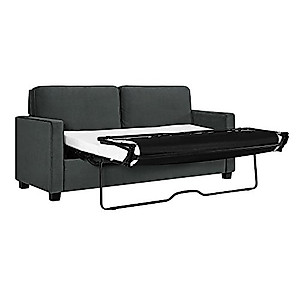 DHP Signature Sleep Casey Velvet Sofa with Memory Foam Mattress, Gray, Queen