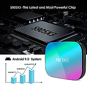 Sofobod HK1 Box Android 9.0 Smart TV Box with 4GB RAM 64GB ROM，Upgraded S905X3 Quad Core 64bit Cortex-A55 GPU G31 MP2, 2.4G/5G Dual WiFi BT4.0 H.265 Decoding LAN 1000, HD/4K/8K(HK1-4D)