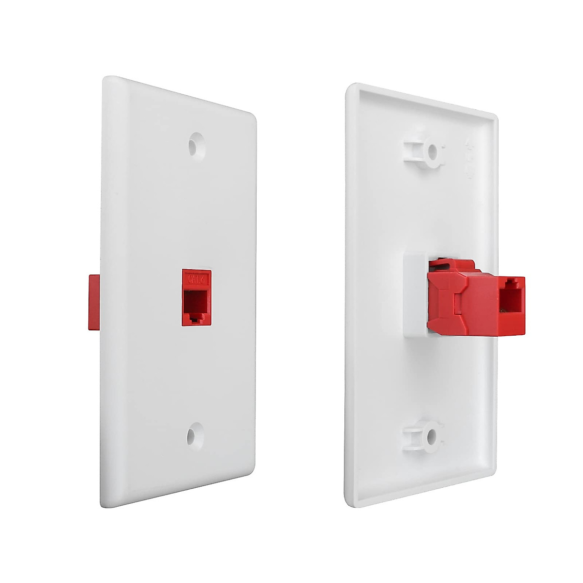 iwillink RJ45 Cat6 Keystone Coupler 5-Pack, Female to Female Cat6 Keystone Jack, Keystone Coupler Insert, Red