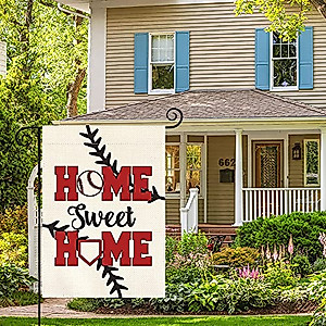 AVOIN Baseball Garden Flag Vertical Double Sided Home Sweet Home, Bat Ball Sport Softball Flag Yard Outdoor Decoration 12 x 18 Inch