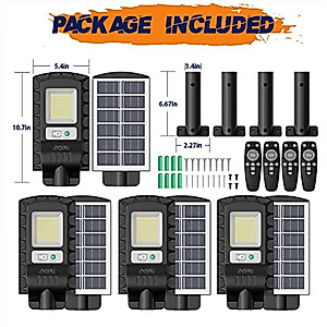 Linkloos Solar Street Lights Outdoor Waterproof, 4-Pack 1000lm 180 LEDs, Solar Flood Light Dusk To Dawn, Solar Parking Lot Lights with Security Motion Sensor Remote Control For Garage, Yard, Barn
