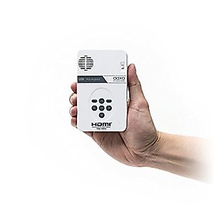 AAXA LED Pico Micro Video Projector - mini-HDMI input, built-in Media Player & Speakers, 3.5mm Aux Out, Micro SD/USB readers and 80 Min Lithium-Ion Battery (Renewed)