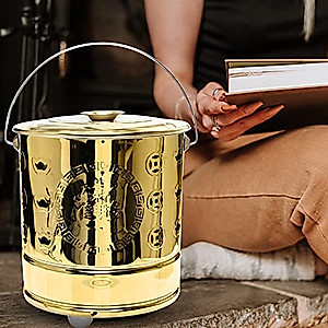 DOITOOL Fire Pit Stainless Steel Burn Barrel Money Incinerator Bucket Fire Pit Metal Garden Fire Cage for Backyard Garden Paper Leaf Trash Wood with Lid Metal Ice Bucket