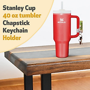 BFP Stanley Cup 40 oz Tumbler Chapstick Holder Keychain - White (Stanley Cup Not Included)