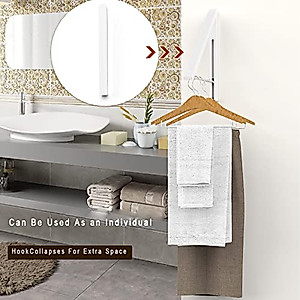 Anjuer Drying Rack Wall Mounted Clothes Hanger Folding Wall Coat Racks Aluminum Home Storage Organiser Space Savers