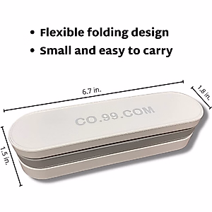 FERMALIFE - Foldable LED Table Desk Lamp, Adjustable Portable Reading Night Light - 3 Light Settings, Compact & Rechargable USB for Bedroom, Office, School (White)