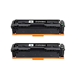 Cool Toner Compatible Toner Cartridge Replacement for HP 410A CF410A 410X CF410X for HP Color Pro MFP M477fdw M477fnw M452dn M477fdn M452nw M452dw M452 M477 Printer Toner Ink (Black, 2-Pack)