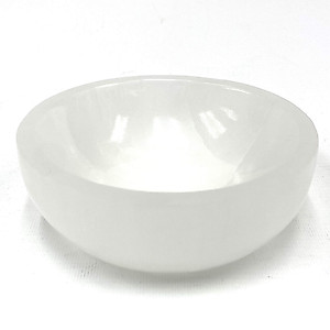 Paykoc Imports Large Ceremonial Selenite Bowl 5.5" +- Hand Made Morocco
