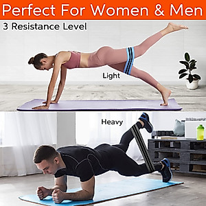 ellostar Resistance Bands for Legs and Butt Exercise, Non Slip Strong and Elastic Loop Bands, Durable Workout Fitness Bands for Squat and Hip Training, Set of 3