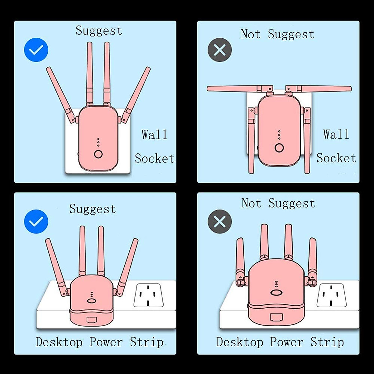 1200Mbps WiFi Range Extender Repeater, Coverage Up to 3000 sq.ft and 25 Devices, 2.4&5GHz WiFi Extender Signal Amplifier with 5 Working Modes