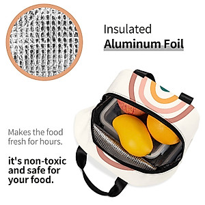 Senheol Boho Rainbow Lunch Box, Insulation Lunch Bag for Women Men, Reusable Lunch Tote Bags Perfect for Office Camping Hiking Picnic Beach Travel