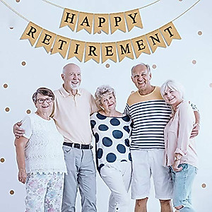 Jute Burlap Happy Retirement Banner Retirement Party Bunting Garland Decoration Supply
