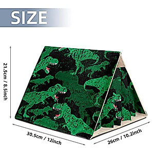 Y-DSIWX Guinea Pig Hideout House Bed, Dinosaur Green Black Rabbit Cave, Squirrel Chinchilla Hamster Hedgehog Nest Cage