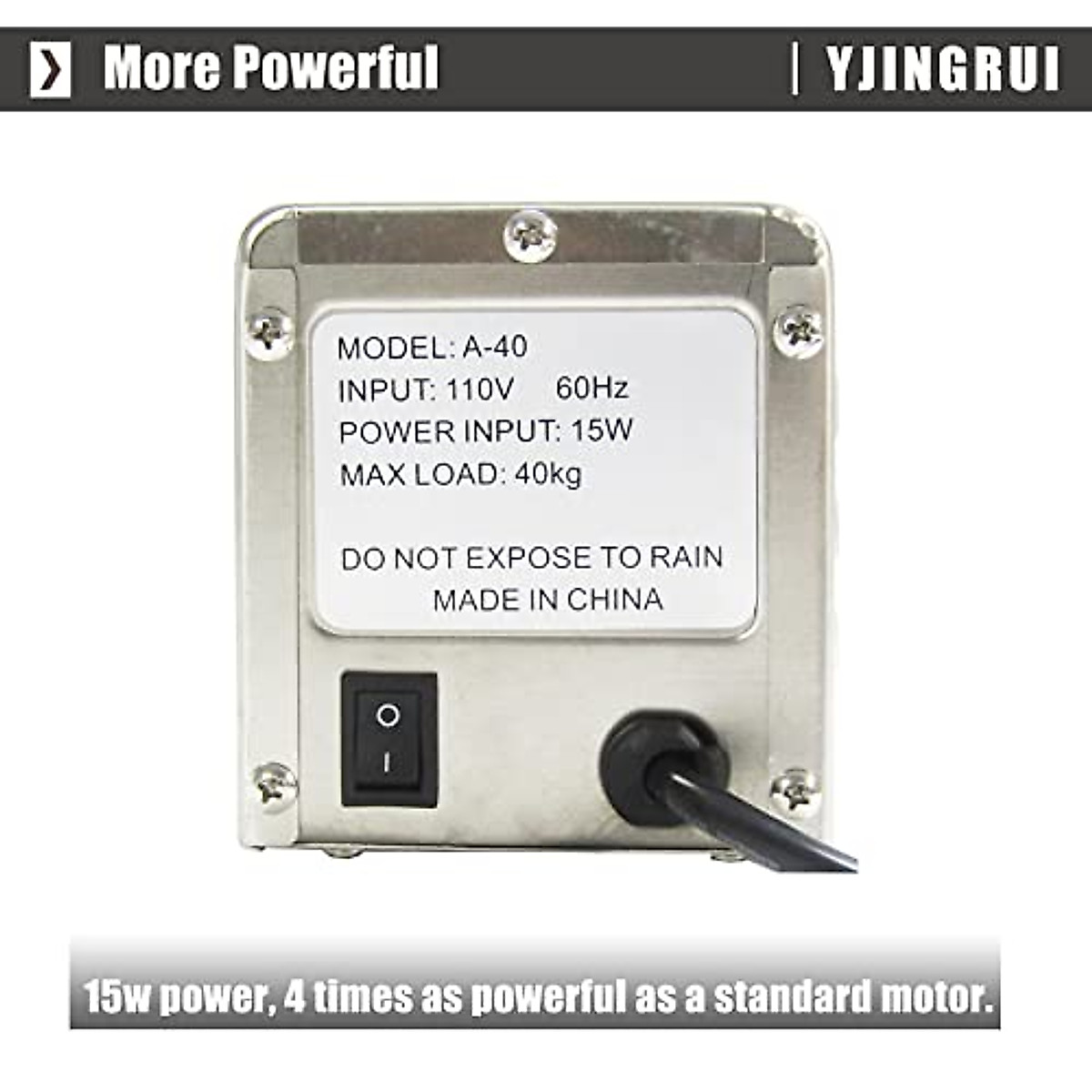 YJINGRUI Grill Rotisserie Motor BBQ Rotisserie Motor 90LB/40KG 15W Electric Motor for Pig Goat Chicken Rotisserie Roaster (110V)