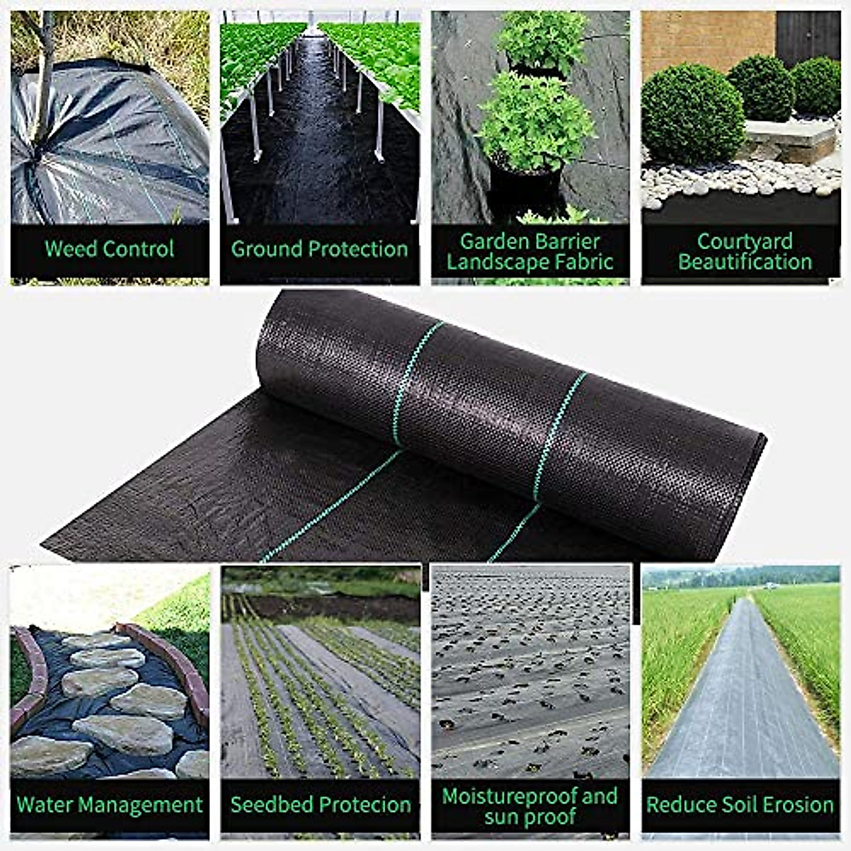 MICROMALL Premium 4oz Pro Weed Barrier Landscape Fabric 4ft x 300ft, Weeds Control for Flower Bed, Mulch, Pavers, Edging, Garden Stakes or Any Heavy Duty Outdoor Project