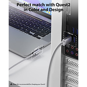 Amavasion Link Cable 16FT Compatible with Meta Quest 3/3S Oculus Quest 2 Accessories and PC/Steam VR,Super High Speed PC Data Transfer USB 3.0 to USB C Cable for VR Headset and Gaming PC