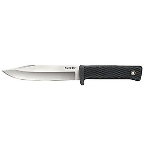 COLD STEEL SRK 6" CPM 3V Clip Point Razor-Sharp Blade 4.75" Kray-Ex Durable Handle Tactical Fixed Blade Knife w/Secure-Ex Sheath