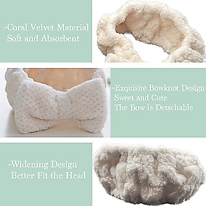 3Pcs Headbands for Washing Face, Spa Headband, Makeup Headband, Soft Towel Hair Band Microfiber Headbands SkinCare Headbands Yoga Facial Headband for Women and Girls（White,Grey,Pink)