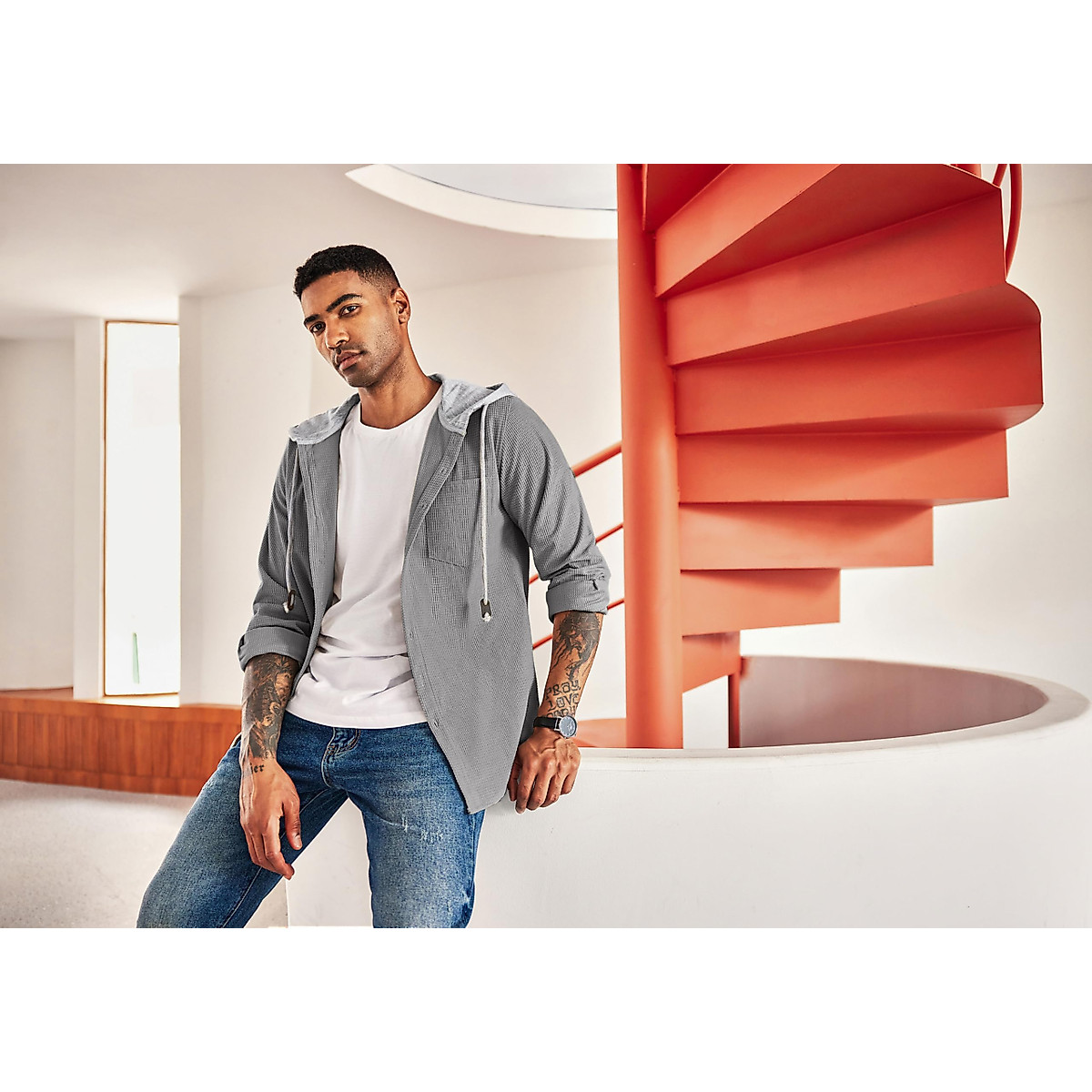 COOFANDY Mens Corduroy Shirts Jacket Casual Stylish Long Sleeve Button Up Shirt Jacket