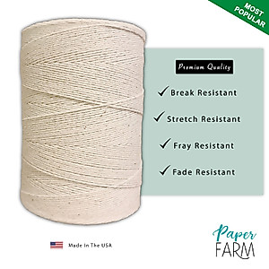 Durable Loom Warp Thread (Natural/Off White), One Spool, 8/4 Warp Yarn (800 Yards), Perfect for Weaving: Carpet, Tapestry, Rug, Blanket or Pattern - Warping Thread for Any Loom