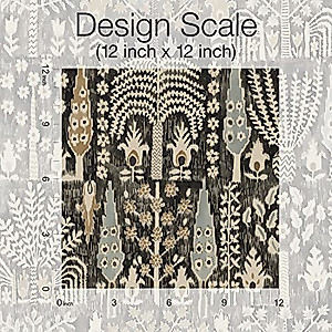 RoomMates RMK12371PL Persian Ikat Peel and Stick Wallpaper, Black, Taupe