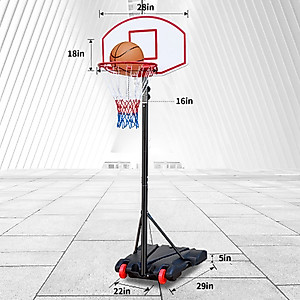 Kids Adjustable Basketball Hoop Outdoor 7ft Portable Basketball Hoop Goals System in Backyard Gym Family Easy to Move Indoor or Outdoor