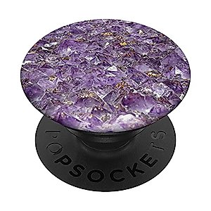 Purple Amethyst Crystal Geode Gift PopSockets Swappable PopGrip
