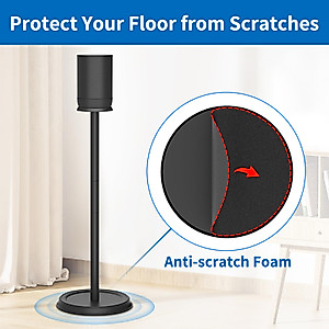 Heavy Duty Floor Speaker Stand for Sonos Move, Move 2 Stand Holder with Management Cable Clips Compatible with Sonos Move Speaker Stand Easy to Install, Black