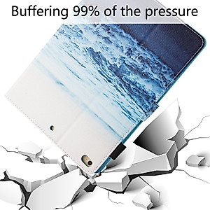 Dteck Case for iPad 9.7 inch 2018 2017/iPad Air Case/iPad Air 2 Case, Multi-Angle Viewing Auto Wake/Sleep Folio Smart Cover Stand Wallet Case for iPad 9.7 inch 2017/2018,iPad Air 1 2,Peace Sea