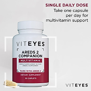 Viteyes Classic AREDS 2 Companion Multivitamin Supplement, Comprehensive Multivitamin Formula for AREDS 2 Users, 30 Capsules, Companion Caplet