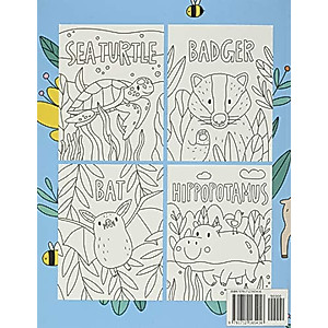 100 Animals for Toddler Coloring Book: My First Big Book of Easy Educational Coloring Pages of Animal Letters A to Z for Boys & Girls, Little Kids, Preschool and Kindergarten