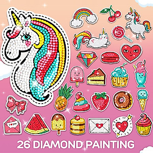 TOY Life Diamond Painting Kits for Kids, Diamond Art for Kids, 26pcs Diamond Painting Stickers, Gem Sticker, Gem Art and Craft Kits for Kids, Unicorn Diamond Painting for Kid