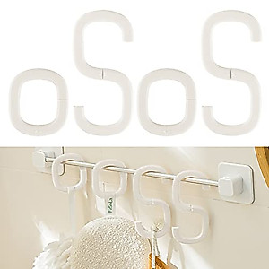 S Shaped Hooks Multi-Function Foldable Hook Set, 4.45 Inch Colorded Plastic Hanging Hook Portable Utility Hook Clip Hanger Rack for Indoor Outdoor Plants Clothes Bathroom Kitchen Closet Office 4 Pack